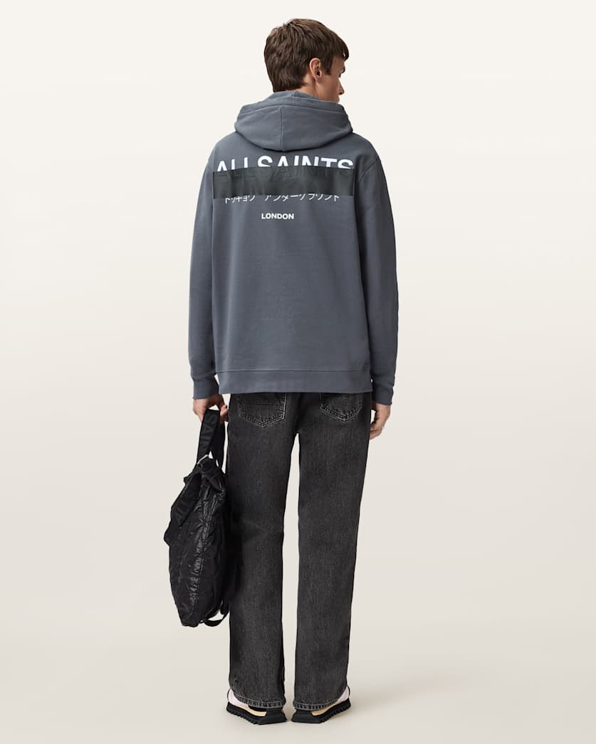 Redact Pullover Embroidered Logo Hoodie PARMA BLUE | ALLSAINTS